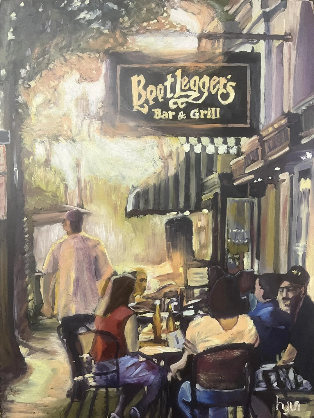 Evening at Bootlegger’s, Me, Oil on hardboard, 2022 | Scrolller