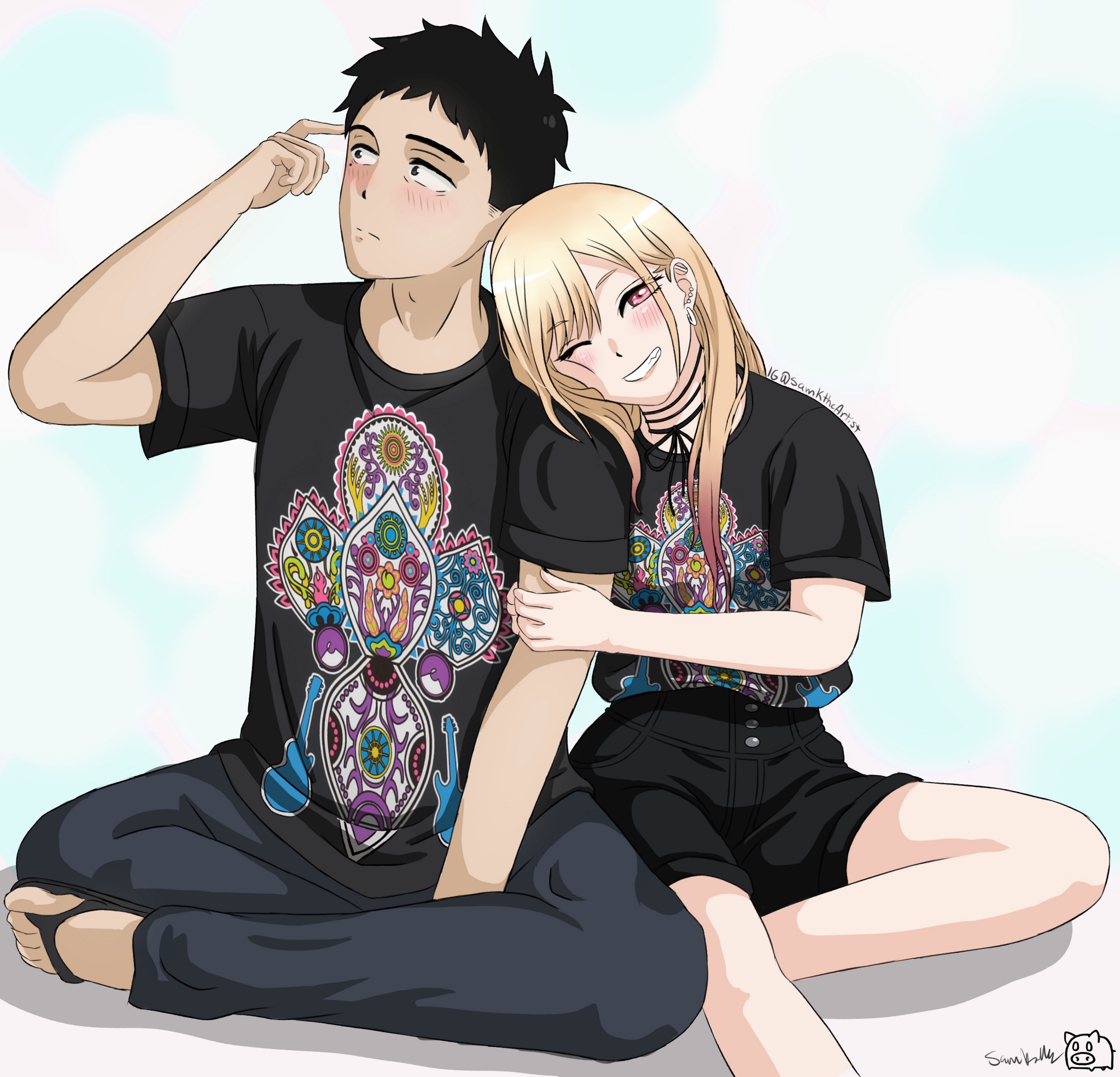 Gojo and Marin in black (By SamKtheArtist) [My Dress-Up Darling] | Scrolller