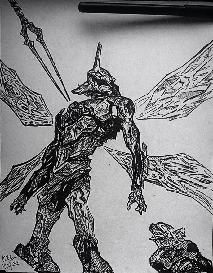 Unit-01 sketch i did | Scrolller