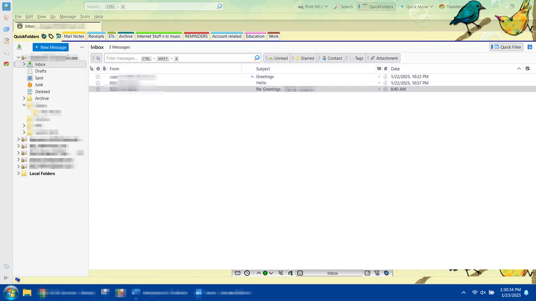 Made my thunderbird look like a 2000s client | Scrolller