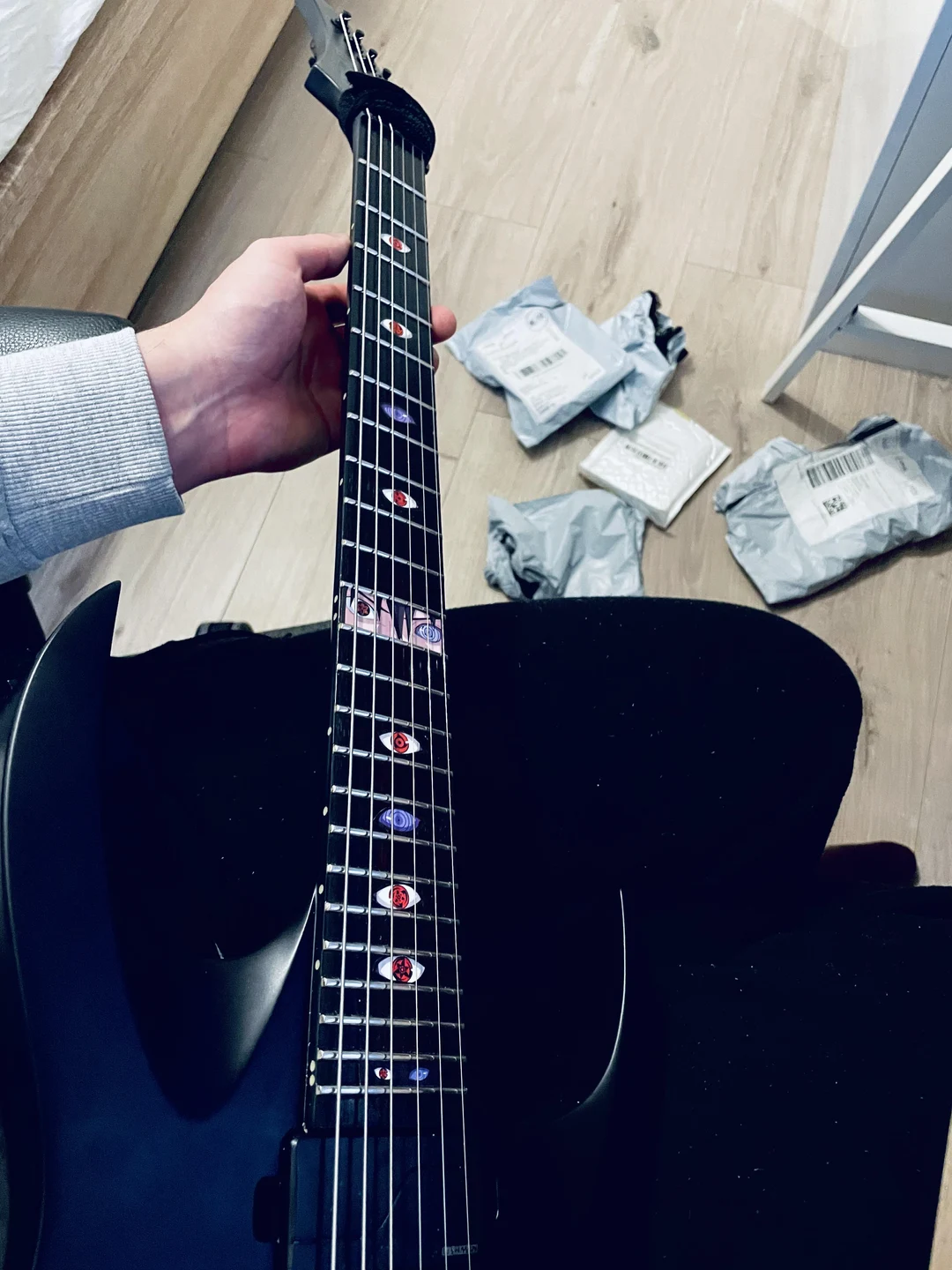 What do you guys think of inlays sticker on my guitar. | Scrolller