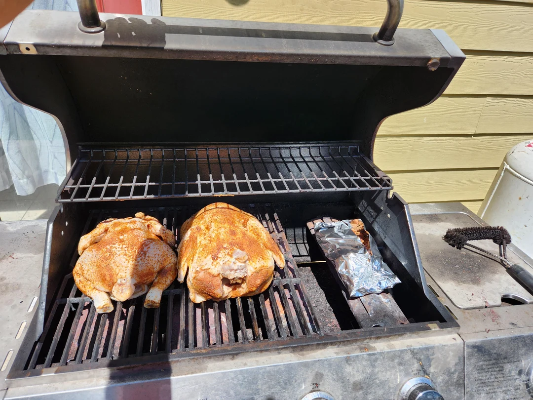Smoking a duck and chicken on the grill today | Scrolller