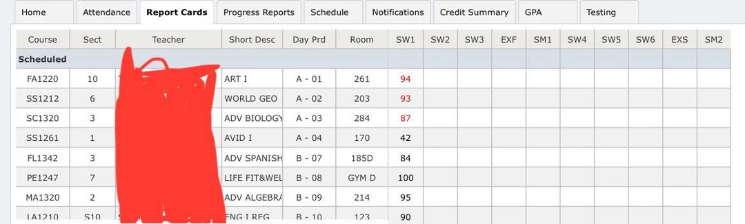 My 1SW grades | Scrolller