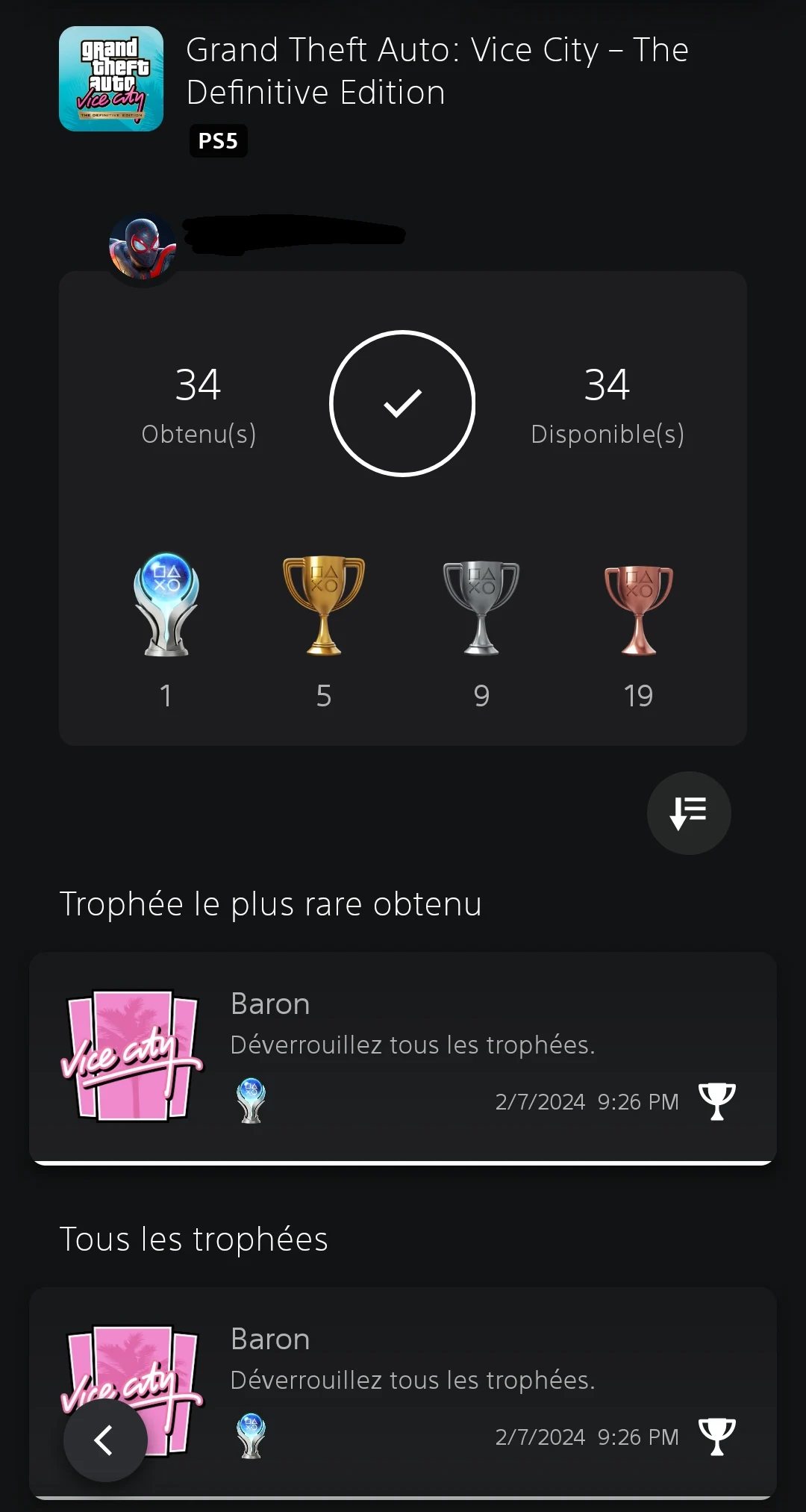 [GTA Vice City] My rarest platinum trophy | Scrolller