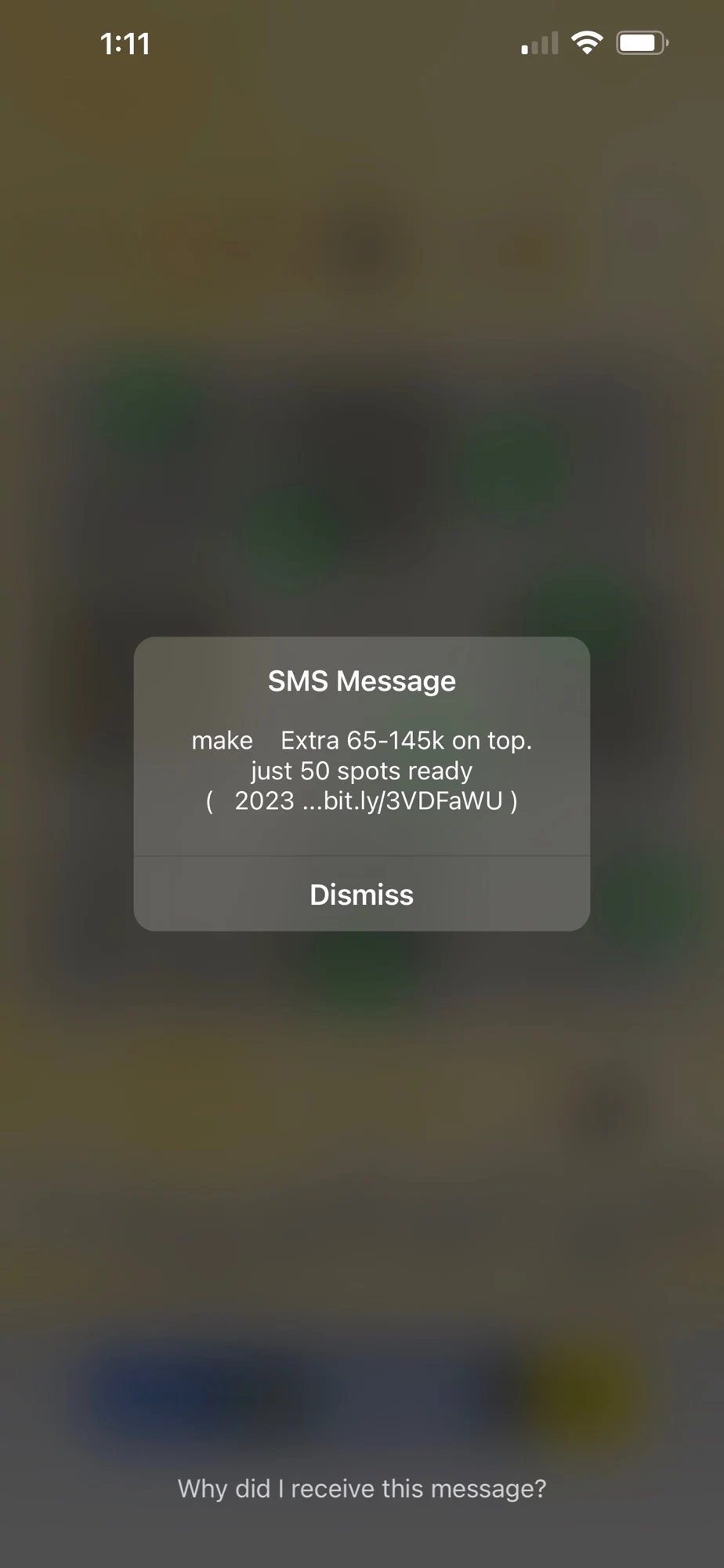 Anyone else seen these fake SMS popups? iOS 16.2 - Happening on wife’s phone and takes up the ...