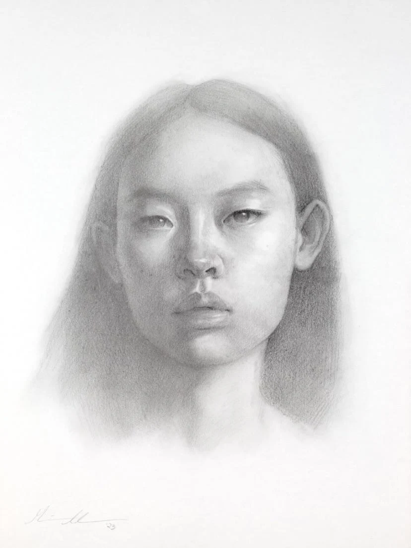 Head 02 23, Marissa Asal (me), graphite on paper, 2023 | Scrolller