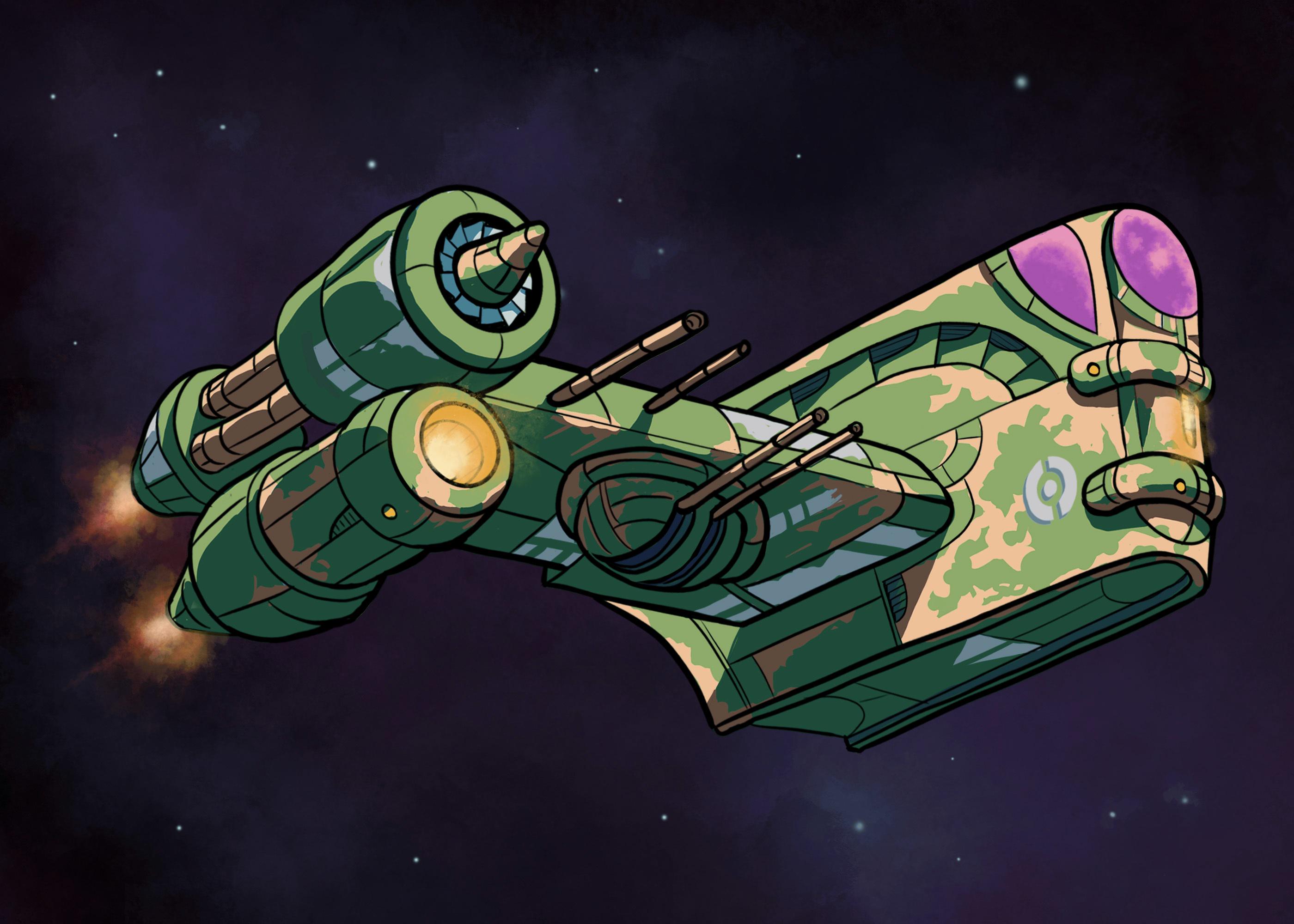 [OC] - "A modified Mantis A-88 luxury yacht converted into a heavily armed transport shuttle ...