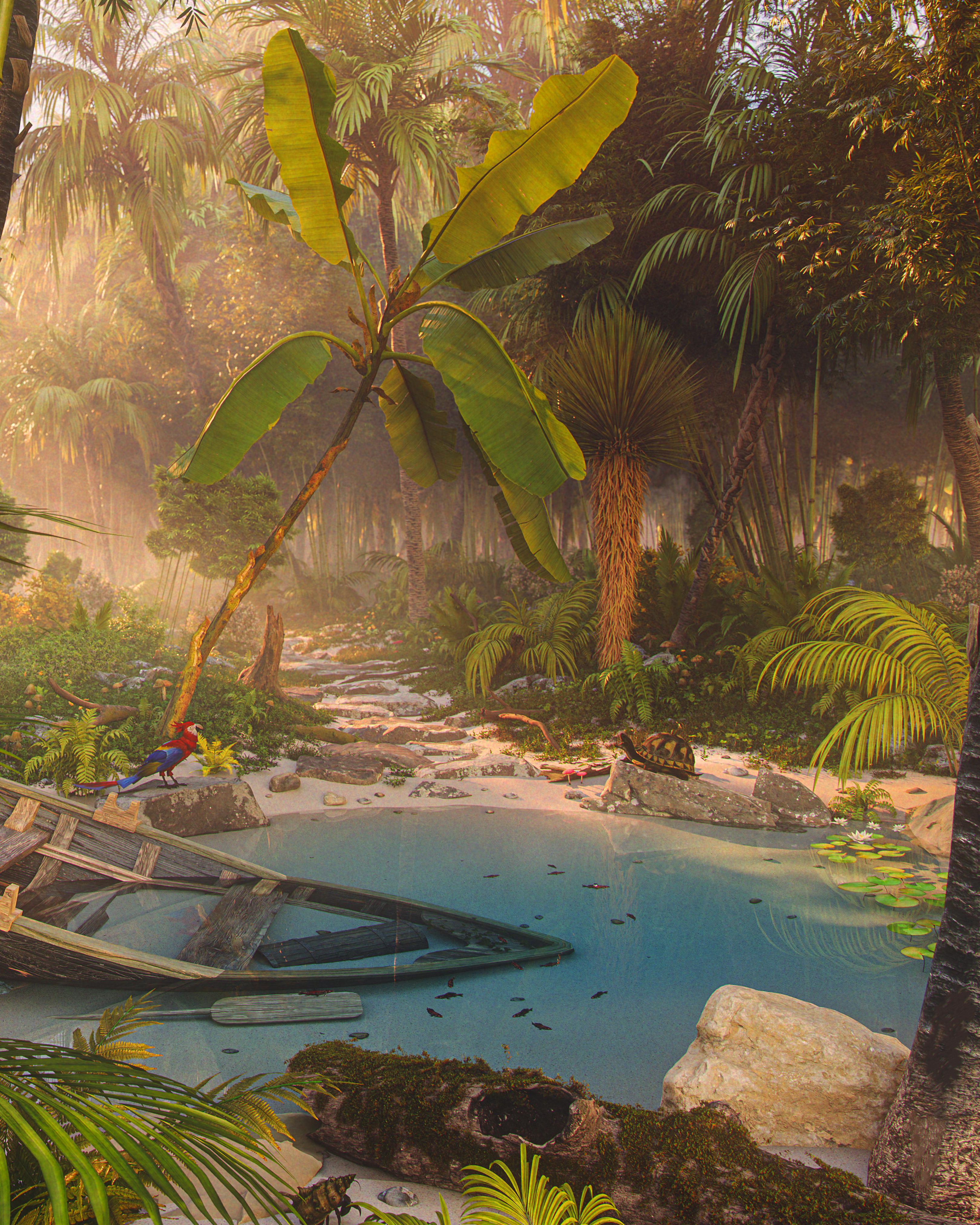 Artwork - Paradise Pond, Me, 3D Render, 2022 | Scrolller