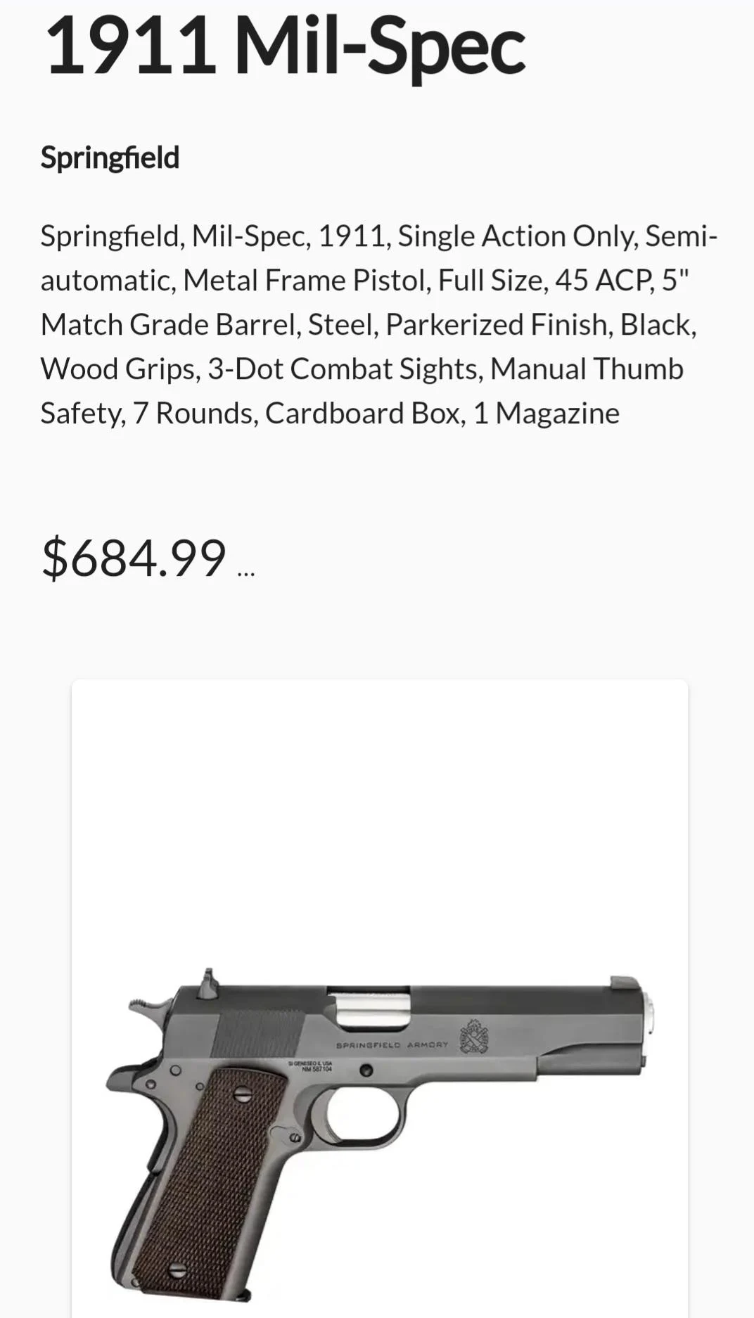 Hi, is that a good 1911 for the money? | Scrolller