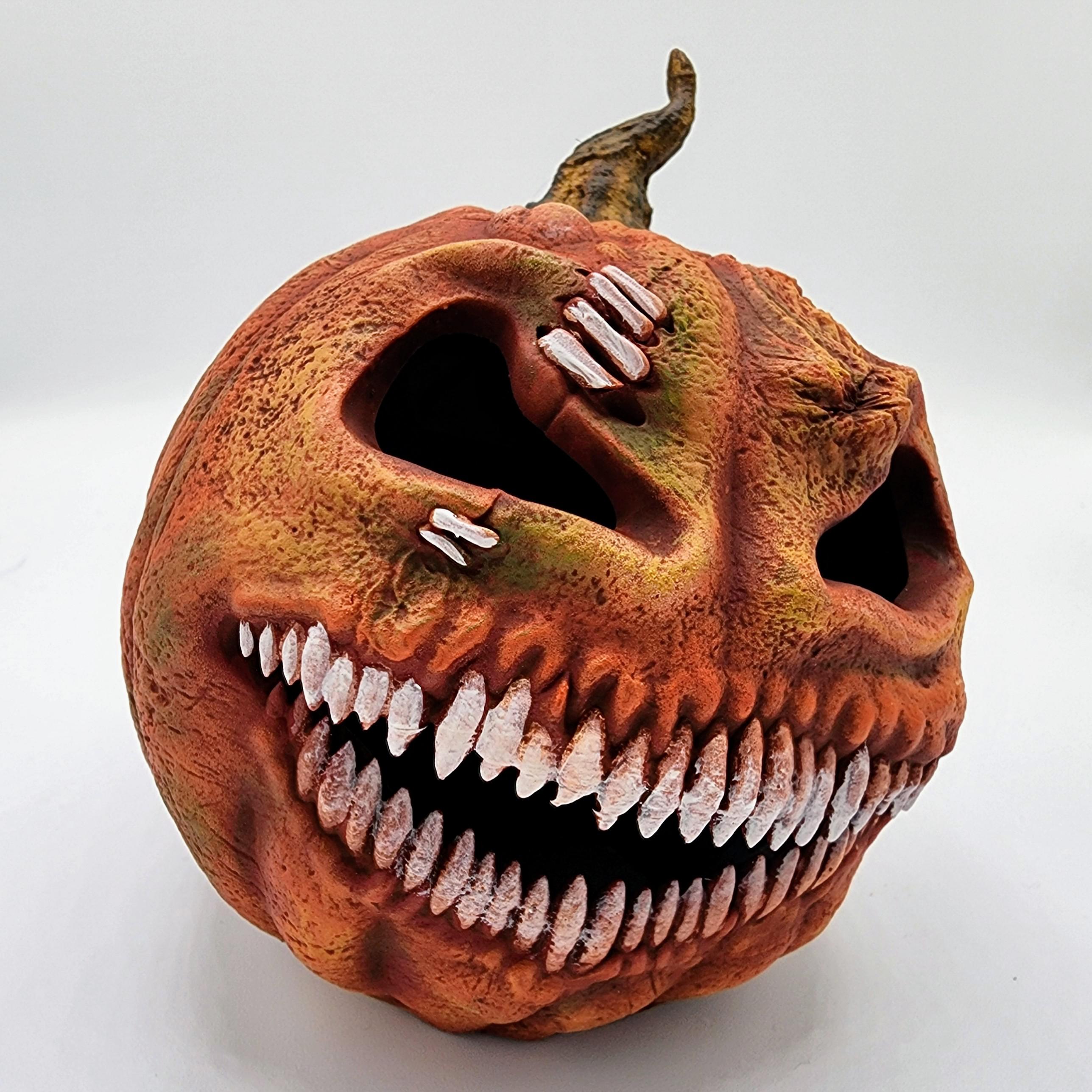 Jack-o'-lantern, by me, 3d modeled printed and painted, 2022 | Scrolller