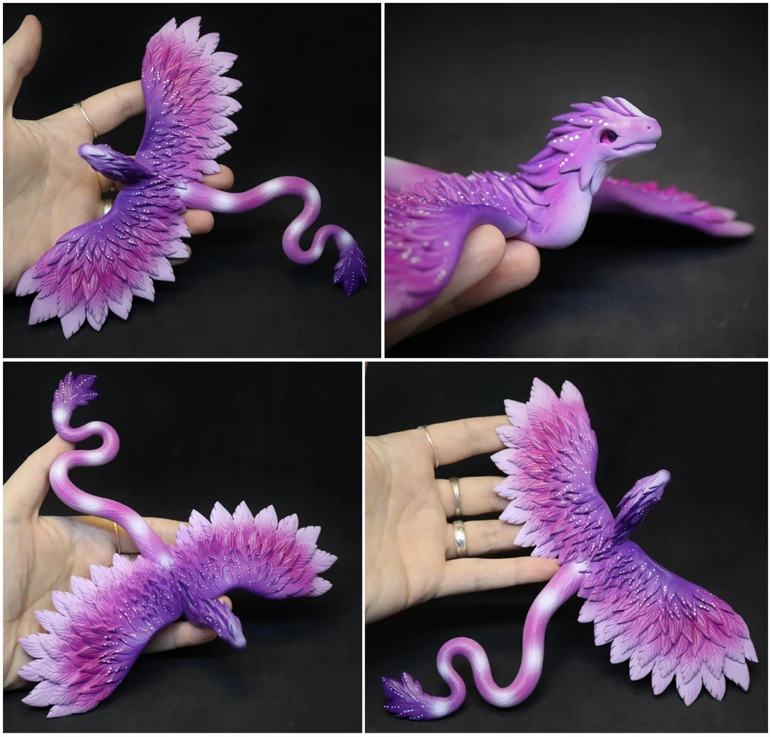 Flower dragon, Me, polymer clay, 2022 | Scrolller