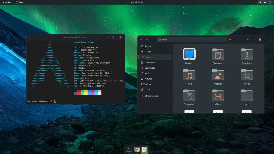 [GNOME] Everforest Arch | Scrolller