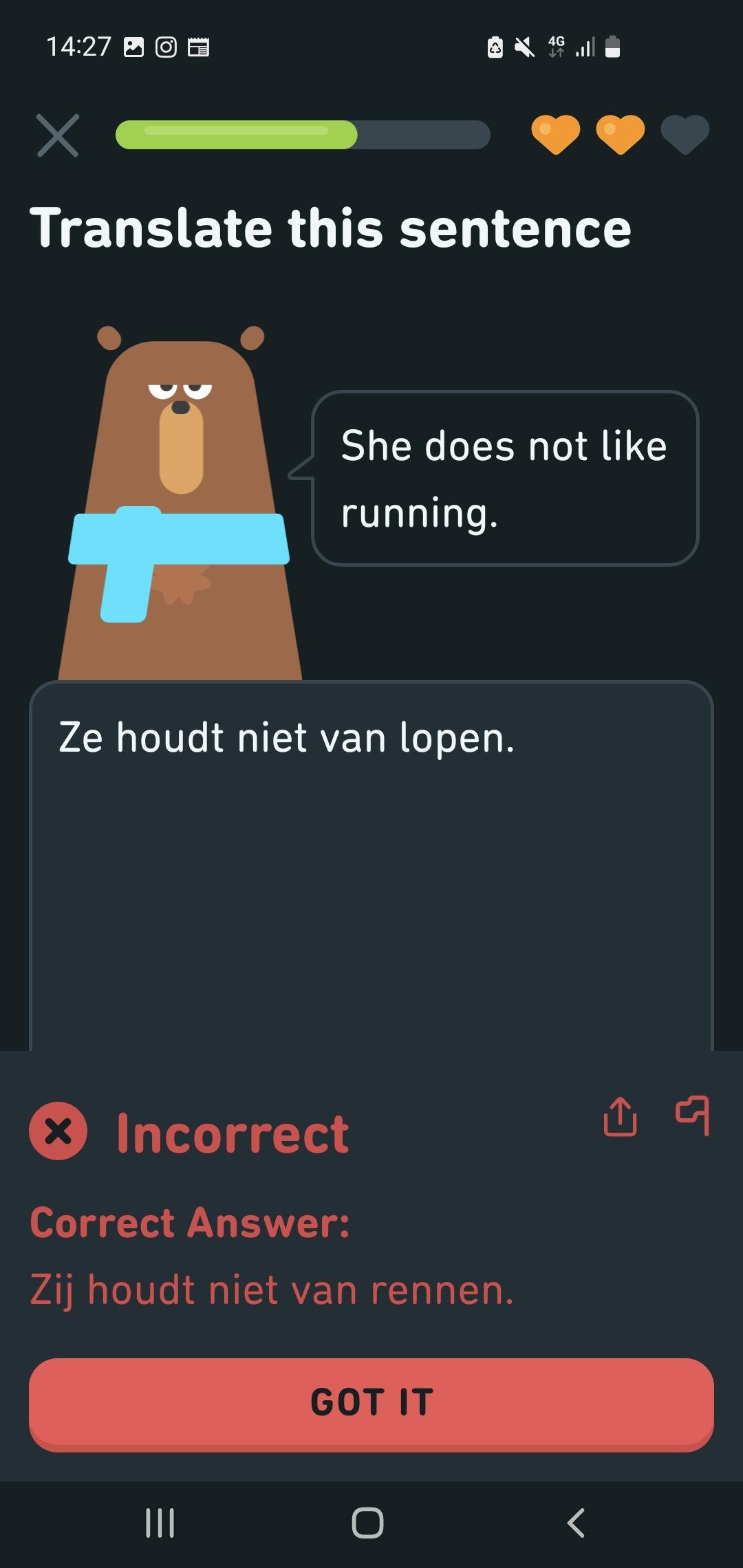 Dutch Duolingo is genuinely not good for learning to speak the language in a relevant way ...