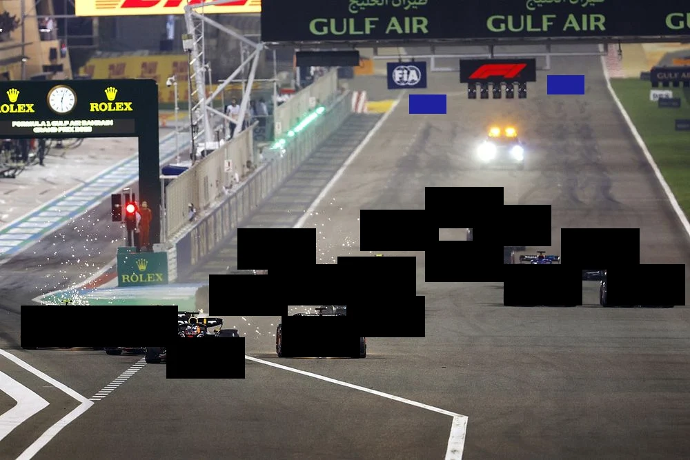 bahrain gp 2024 but all cars are replaced with the main colour of their liveries | Scrolller