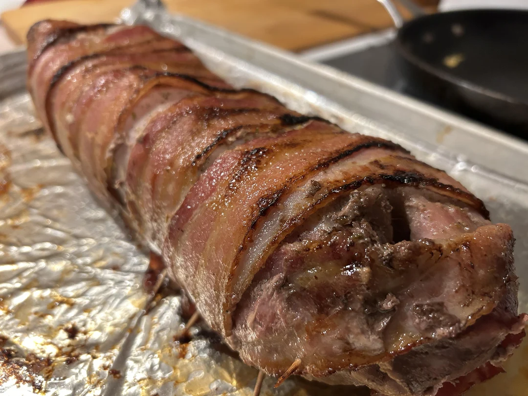 I did this one tonight, a recipe from the Anova Pro app. Sous vide bacon wrapped pork tenderloin ...