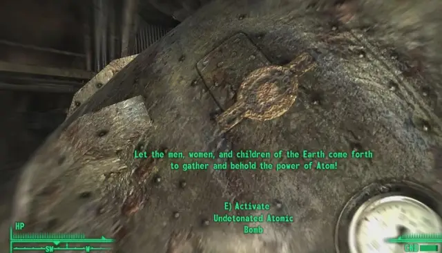 Vault-Tec logo on the bomb in Megaton | Scrolller