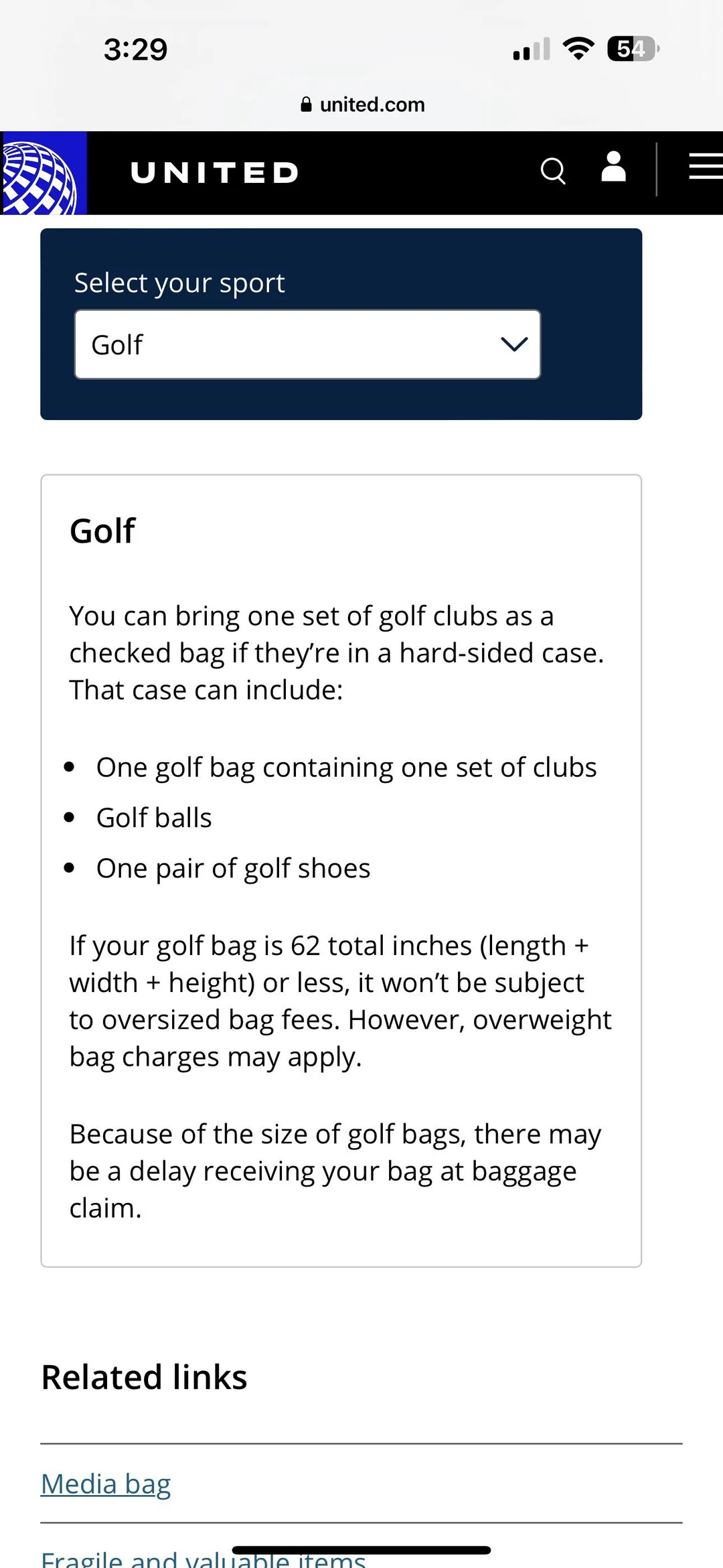 Checking Golf Bag With United | Scrolller