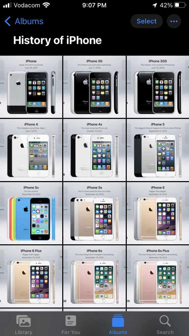 Took a screenshot of each device from AppleExplained’s history of iPhone and iPad videos and put ...