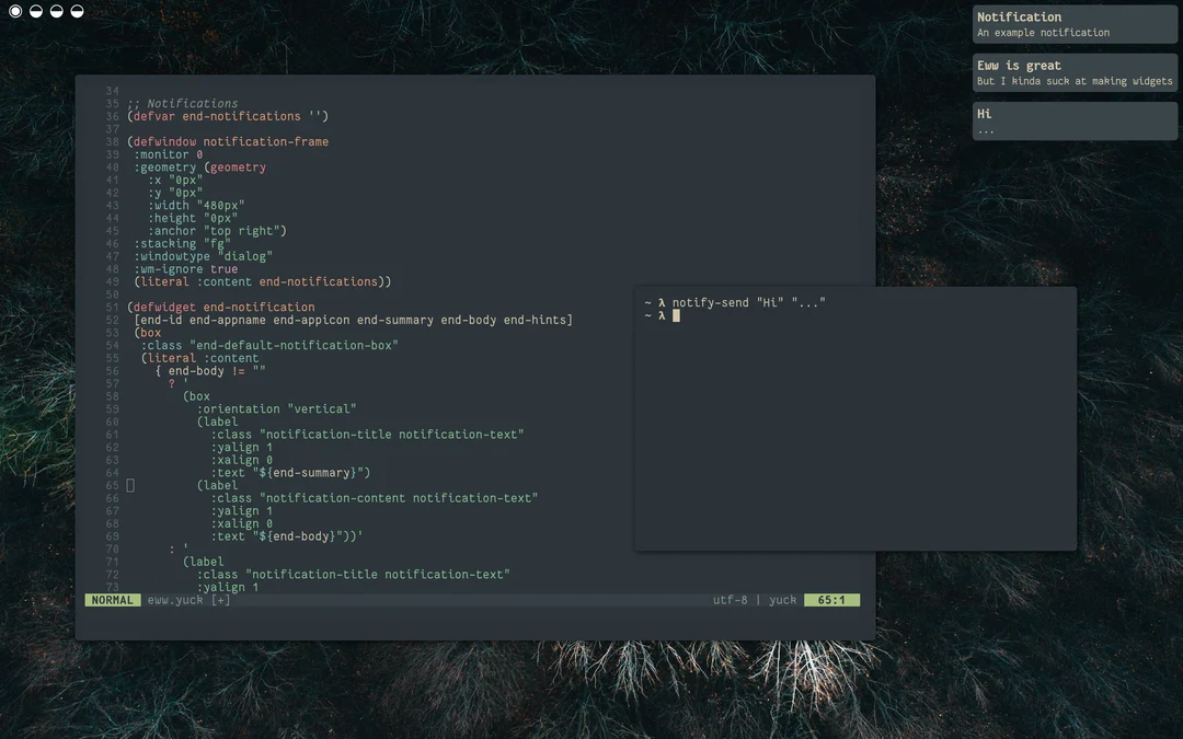 [OC] End - notification daemon that displays notifications as eww widgets | Scrolller
