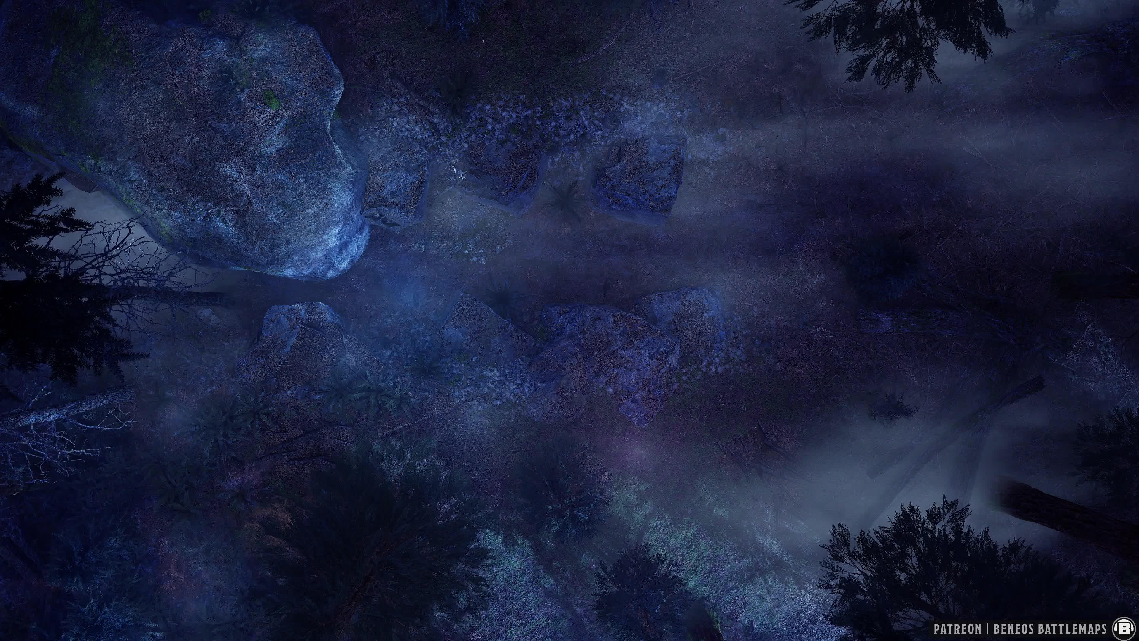 Dark Forest Path | [Animated Battlemap] [32x18] [120px per Square] [Gridless] [3D Rendered] [OC ...