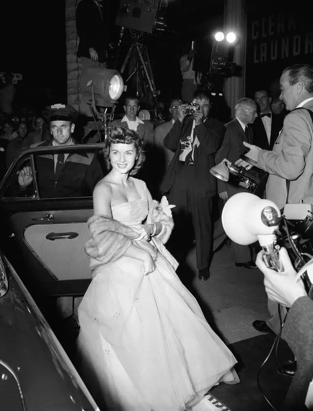 Actress Debbie Reynolds steps out of her car (1954). | Scrolller