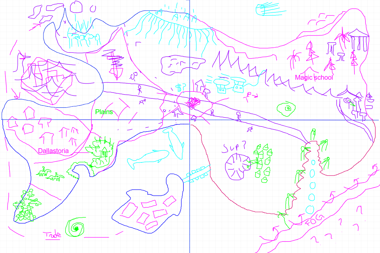 [OC] The map my players and I drew as part of a worldbuilding game for our new campaign, and the ...