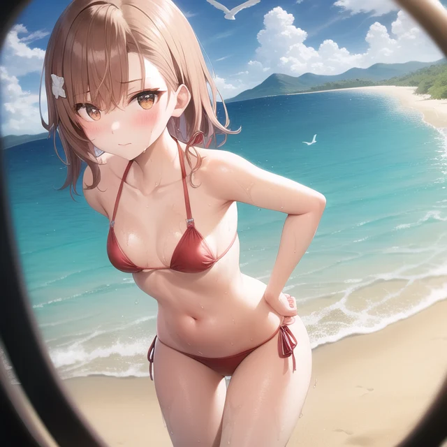 Misaka At The Beach | Scrolller
