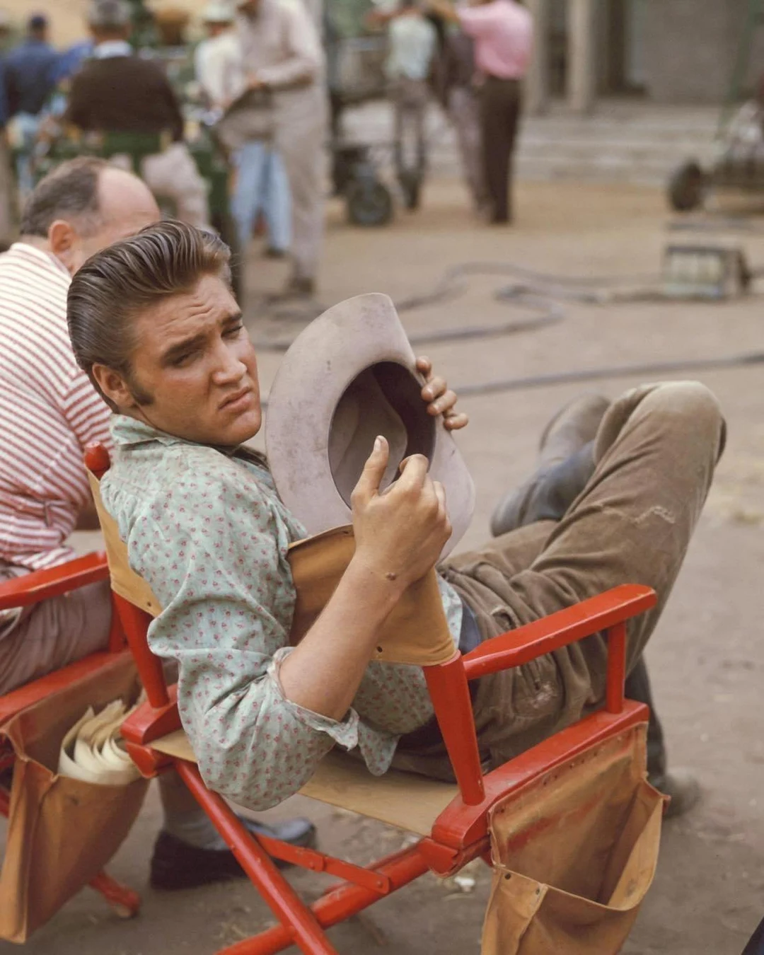 Elvis Presley on the set of ' Love Me Tender ' (1956) | Scrolller