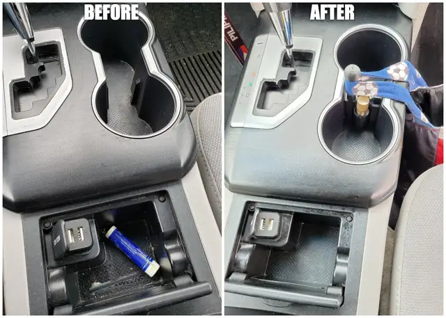 3D printed cup holder divider with lip balm & trash bag holder | Scrolller