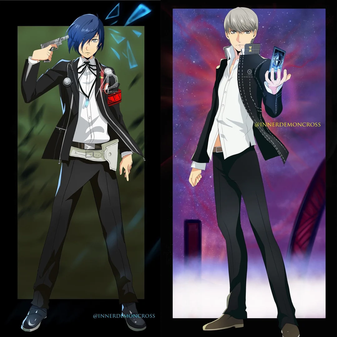 Since this releases tomorrow here’s art of the P3/P4 protagonists I did | Scrolller