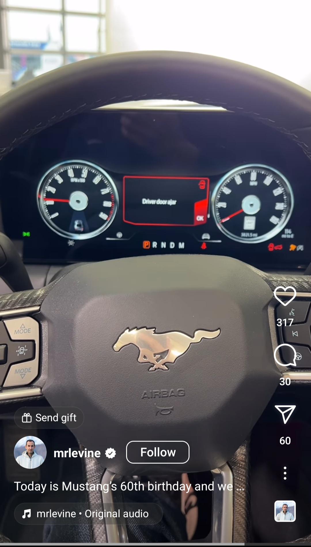 All S650 Mustangs will receive a software update that includes a new 1967-1968 Mustang gauge ...