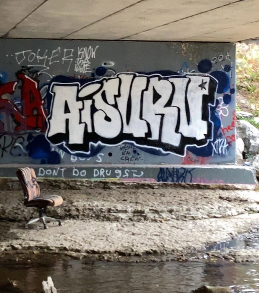 Throwie under a bridge today | Scrolller