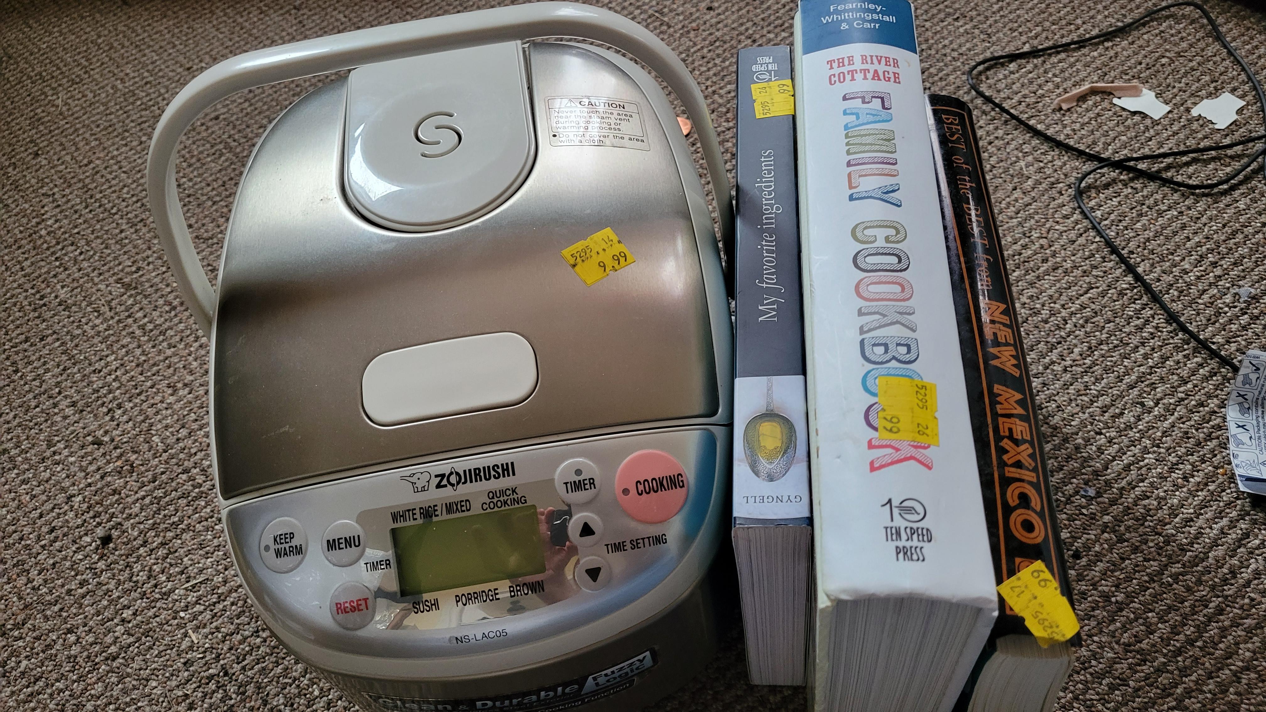 9.99 Zojirushi Neuro Fuzzy plus a some good cookbooks. | Scrolller