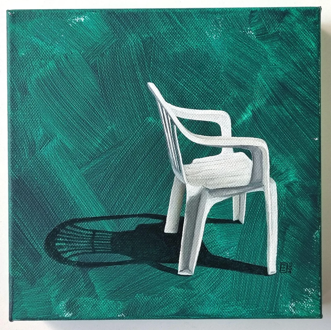"Tiny Chairs III", Elizabeth Tristram, Oil paint on canvas, 2023 ...