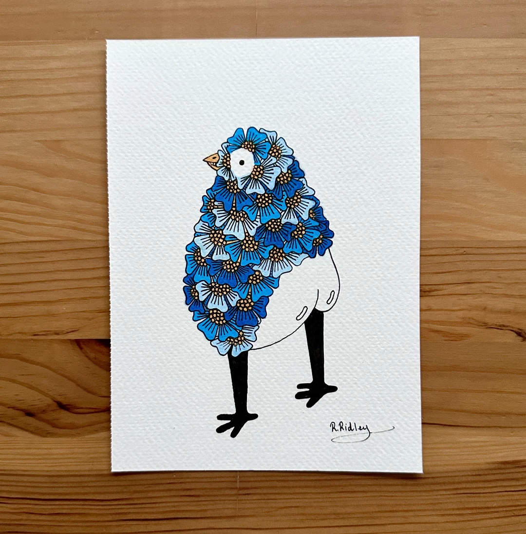 Blue peach, Birdydraws, Ink, 2024 | Scrolller