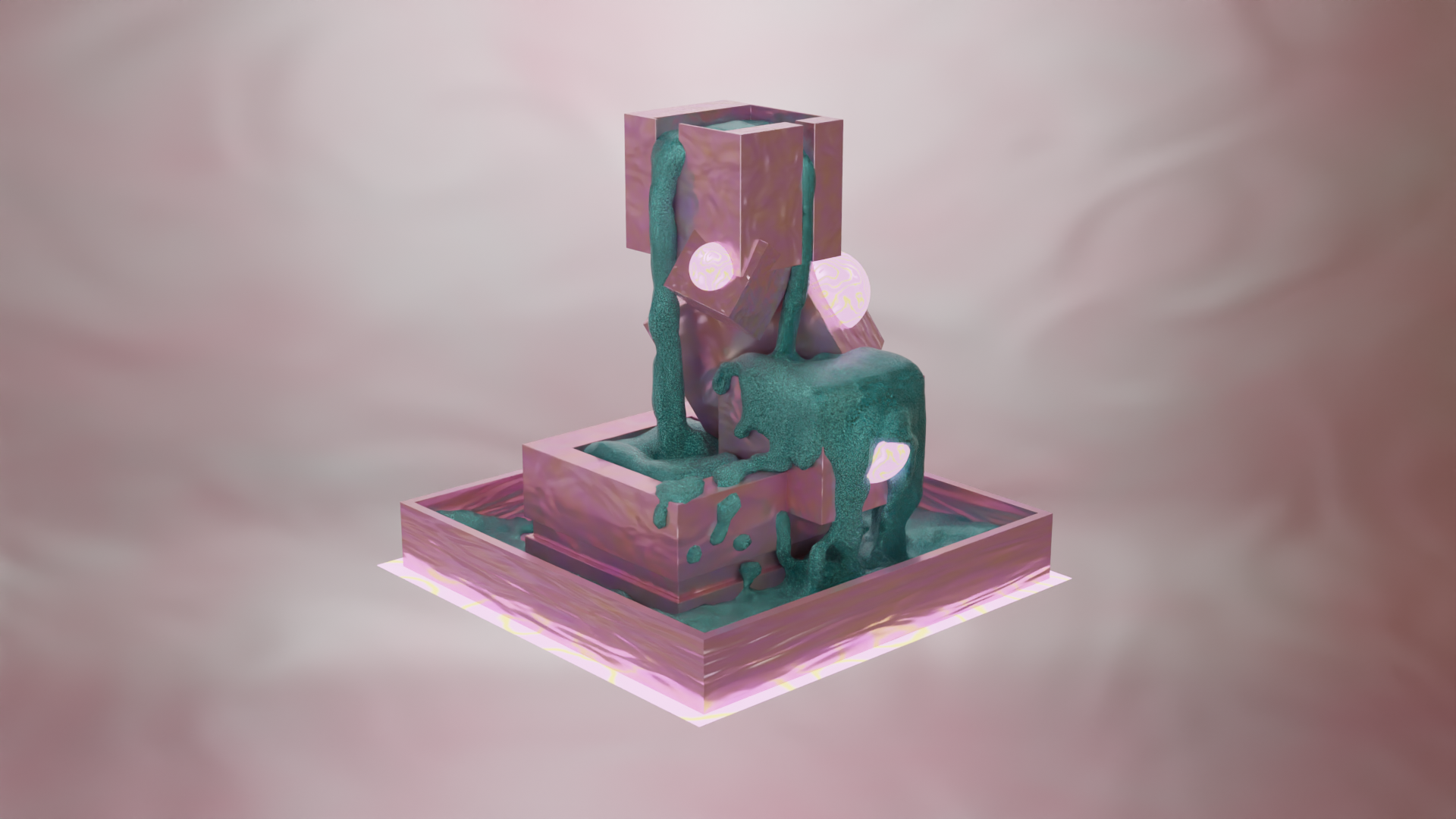 [1920x1080] - Pink fountain 3D render | Scrolller