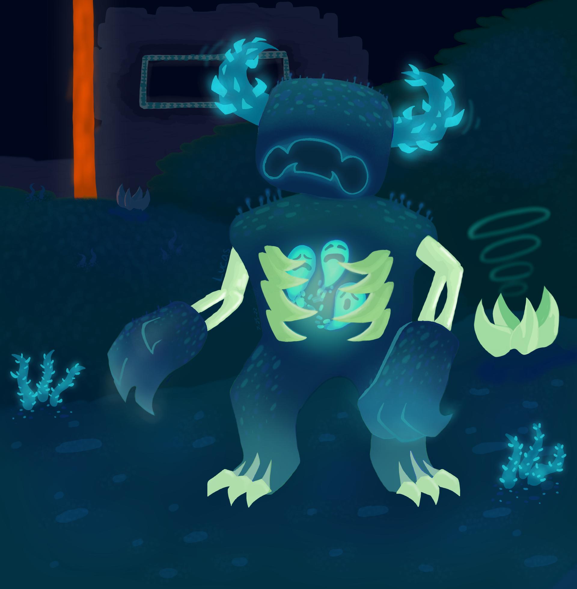 First time doing minecraft fanart but I drew THE WARDEN!! | Scrolller