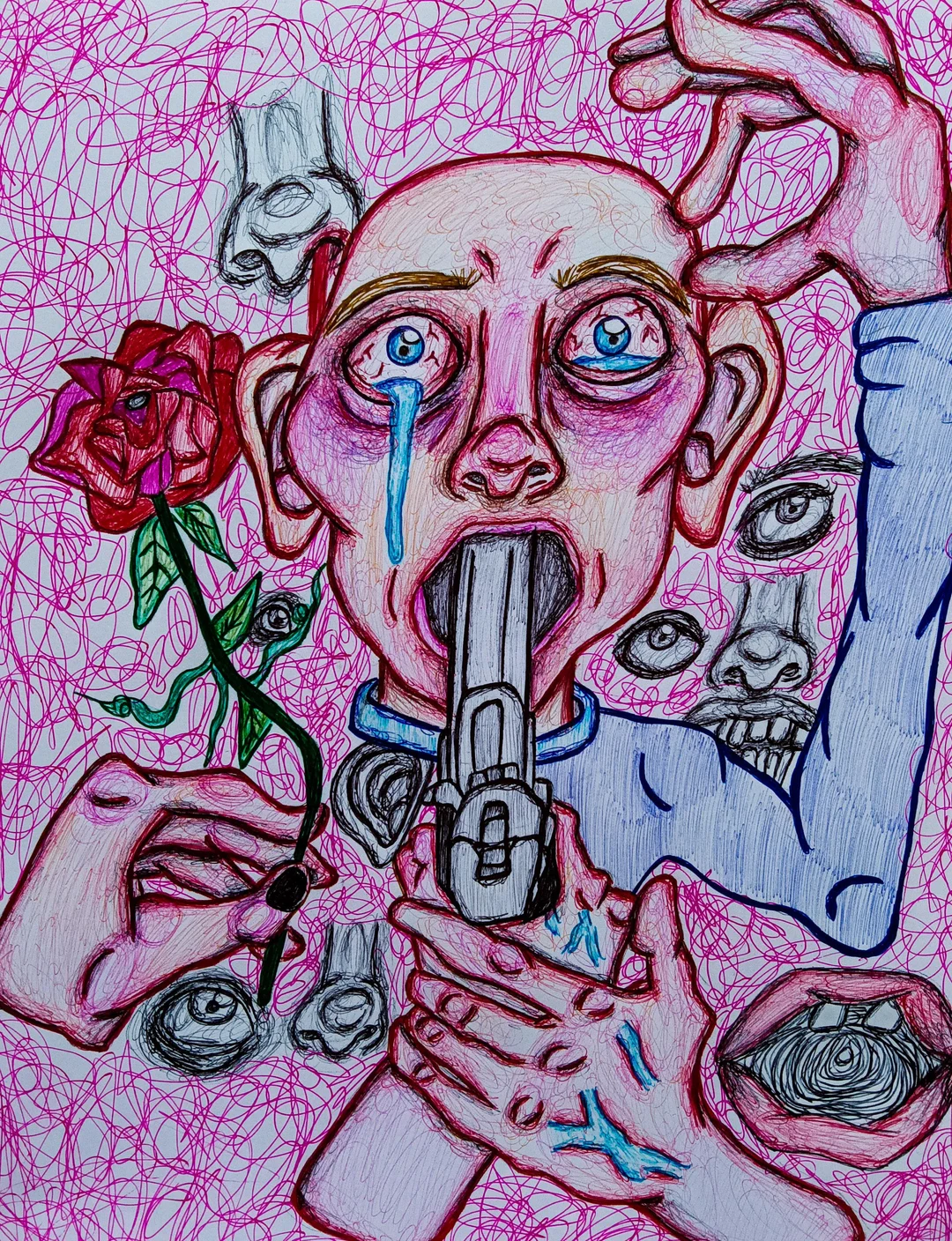 last resort, me, ballpoint pen, 2023. | Scrolller