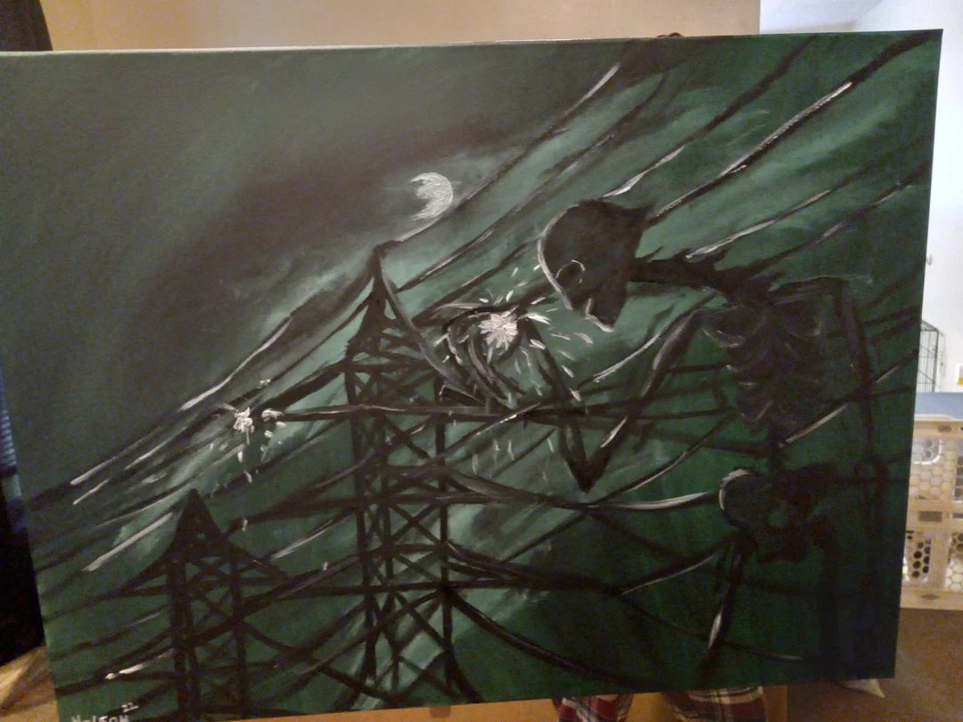 Curiosity Kills, me, acrylic, 2022 | Scrolller