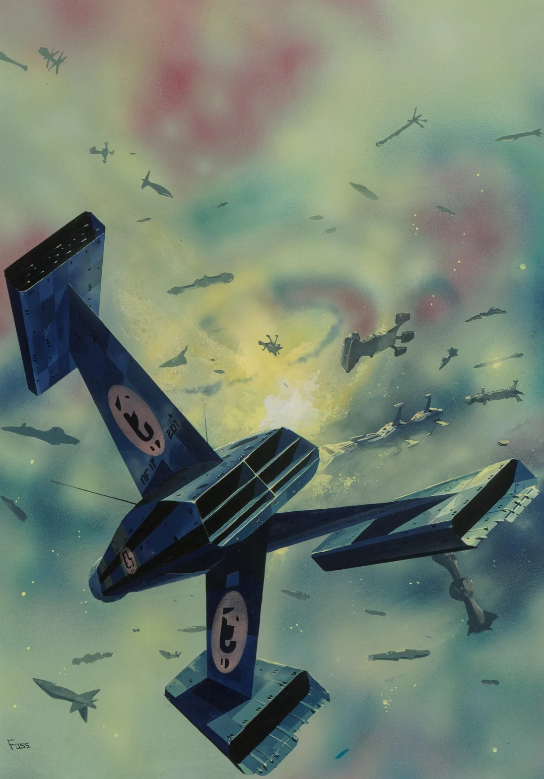 Singularity Station cover art by Chris Foss, 1973 | Scrolller