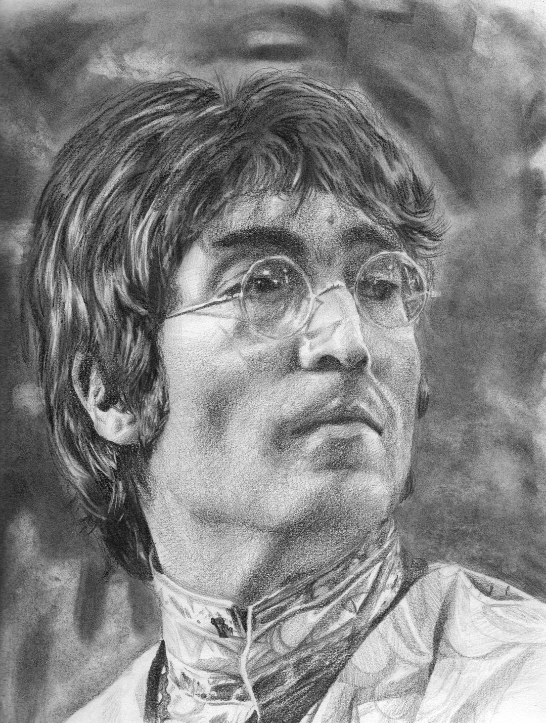 John Lennon, Me, Graphite & Charcoal, 2022 | Scrolller