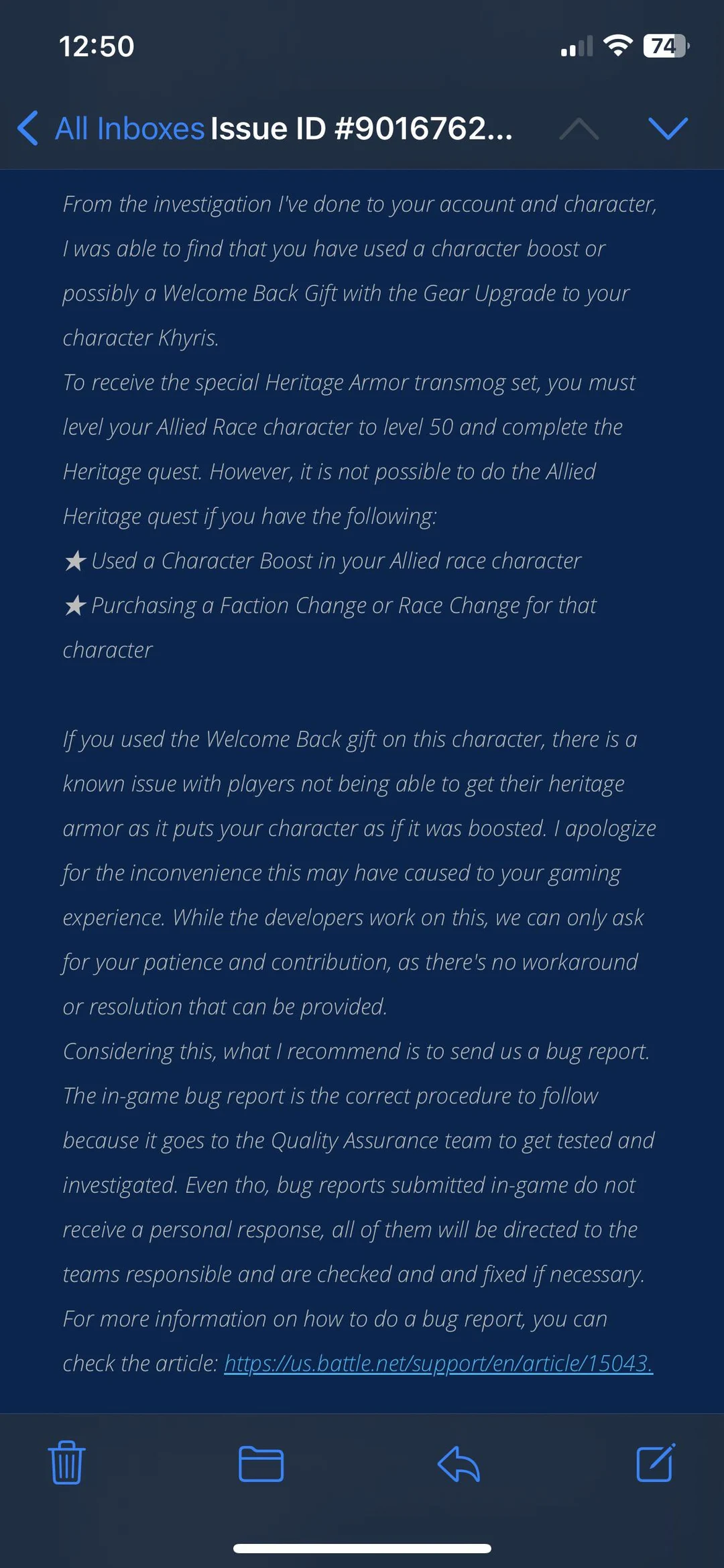 Welcome back gift makes you ineligible for heritage armour | Scrolller