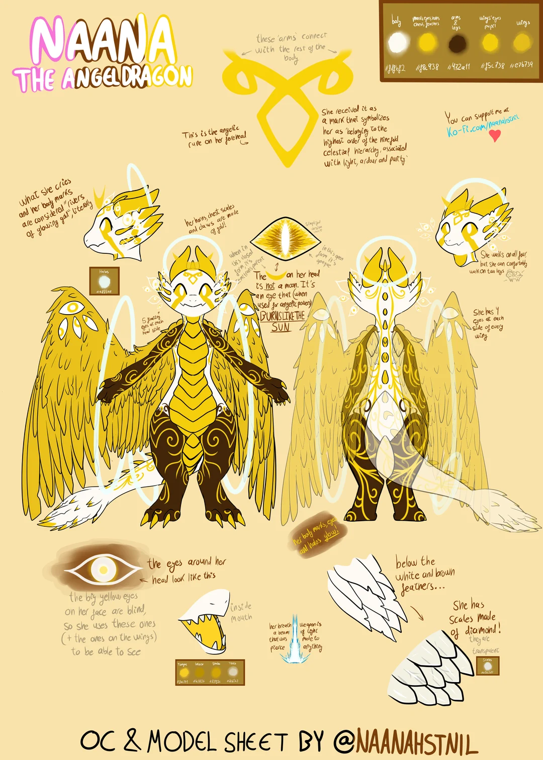 Naana's Reference Sheet! (my Angel Dragon OC) | Scrolller