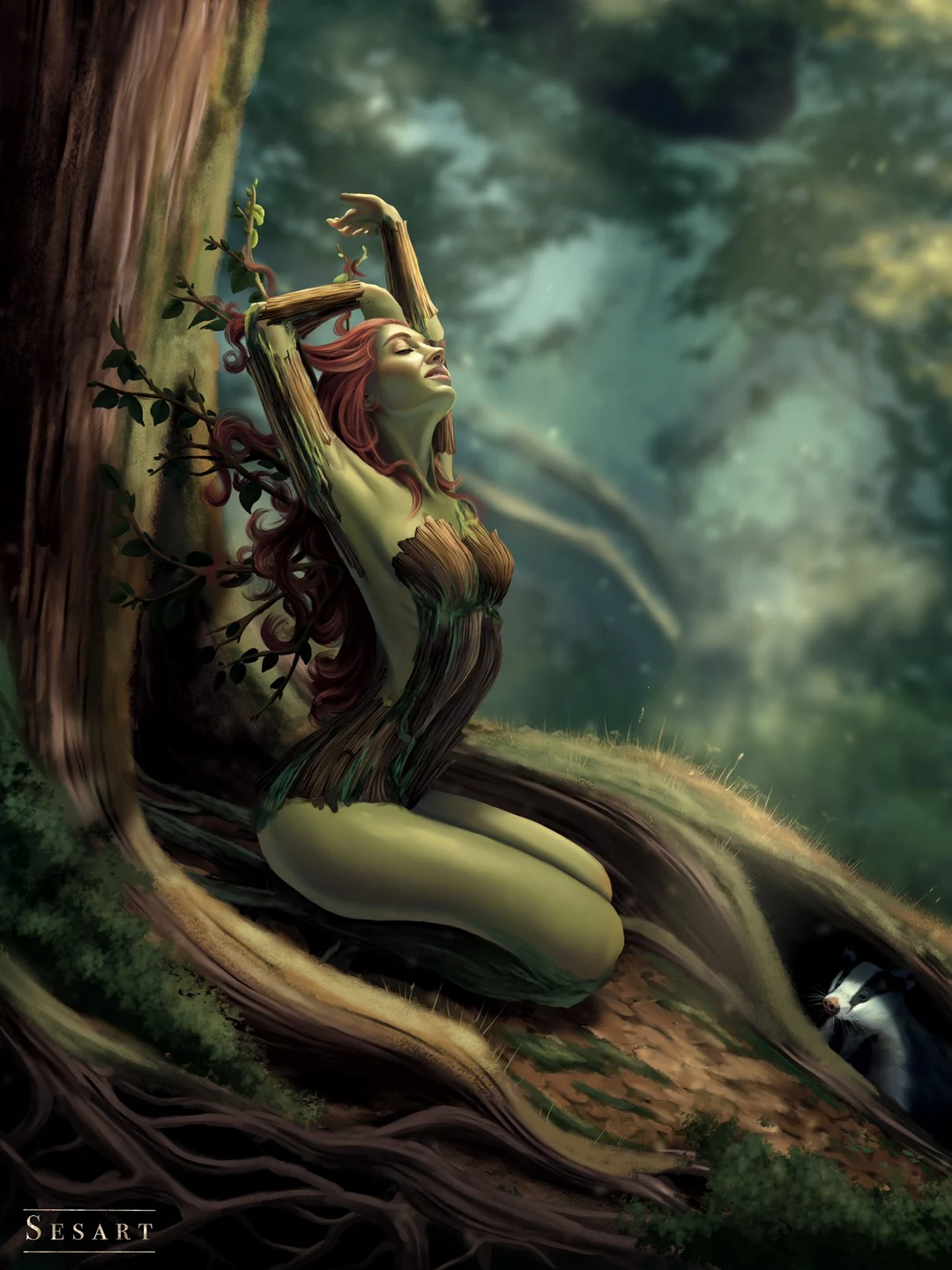 A dryad’s morning by @_sesart_ | Scrolller