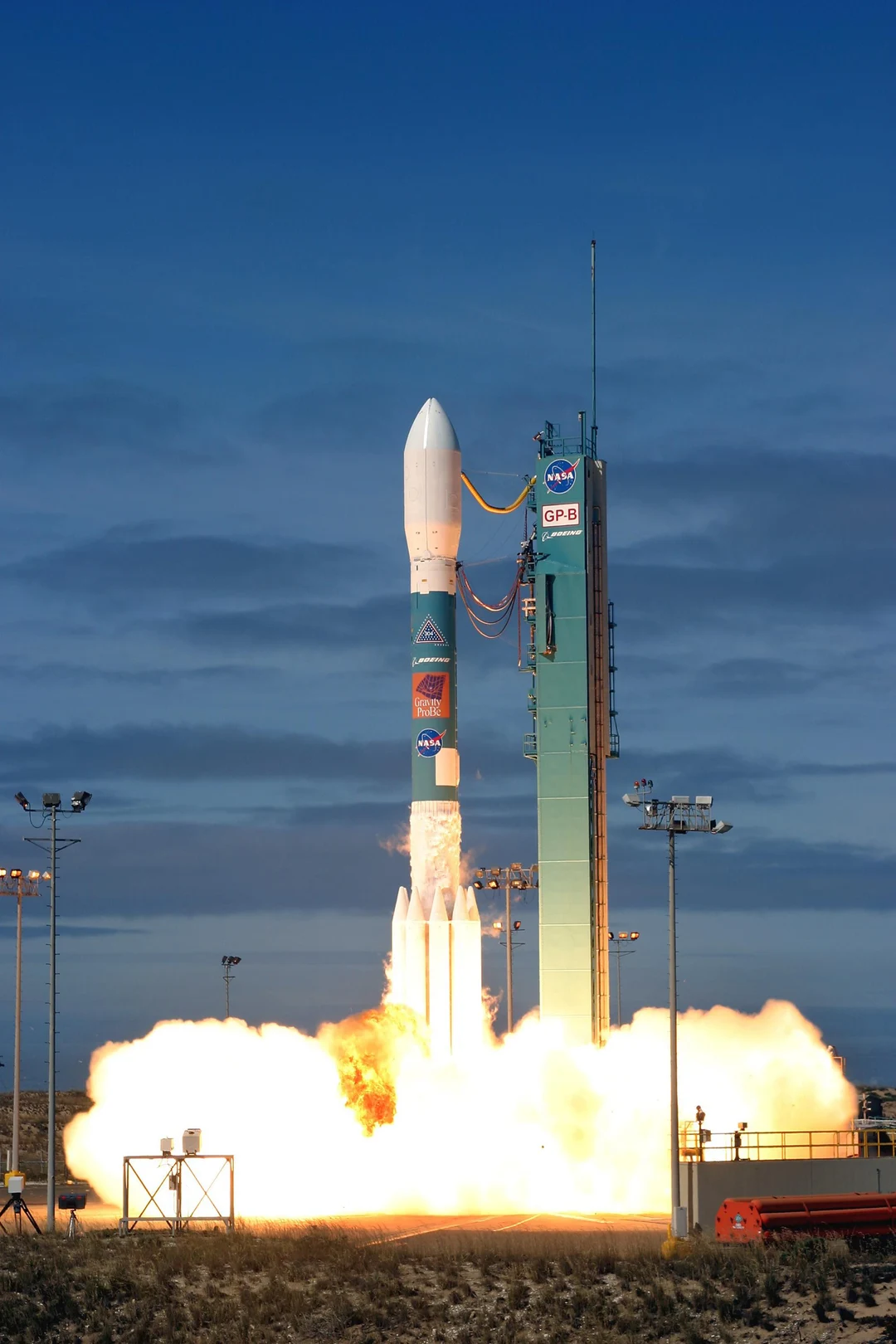 Liftoff of a Delta II 7920 rocket carrying the Gravity Probe B spacecraft from Space Launch ...