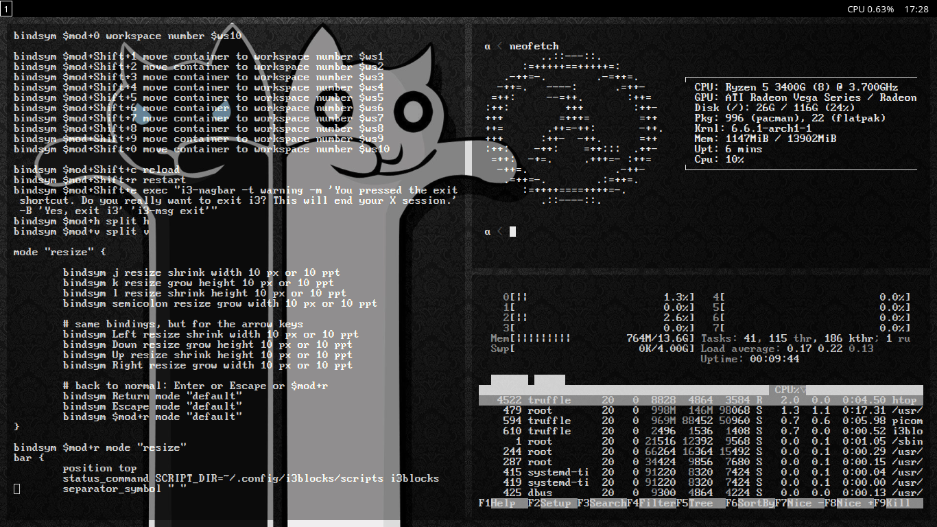 [I3WM] monochrome arch rice. Loving it | Scrolller