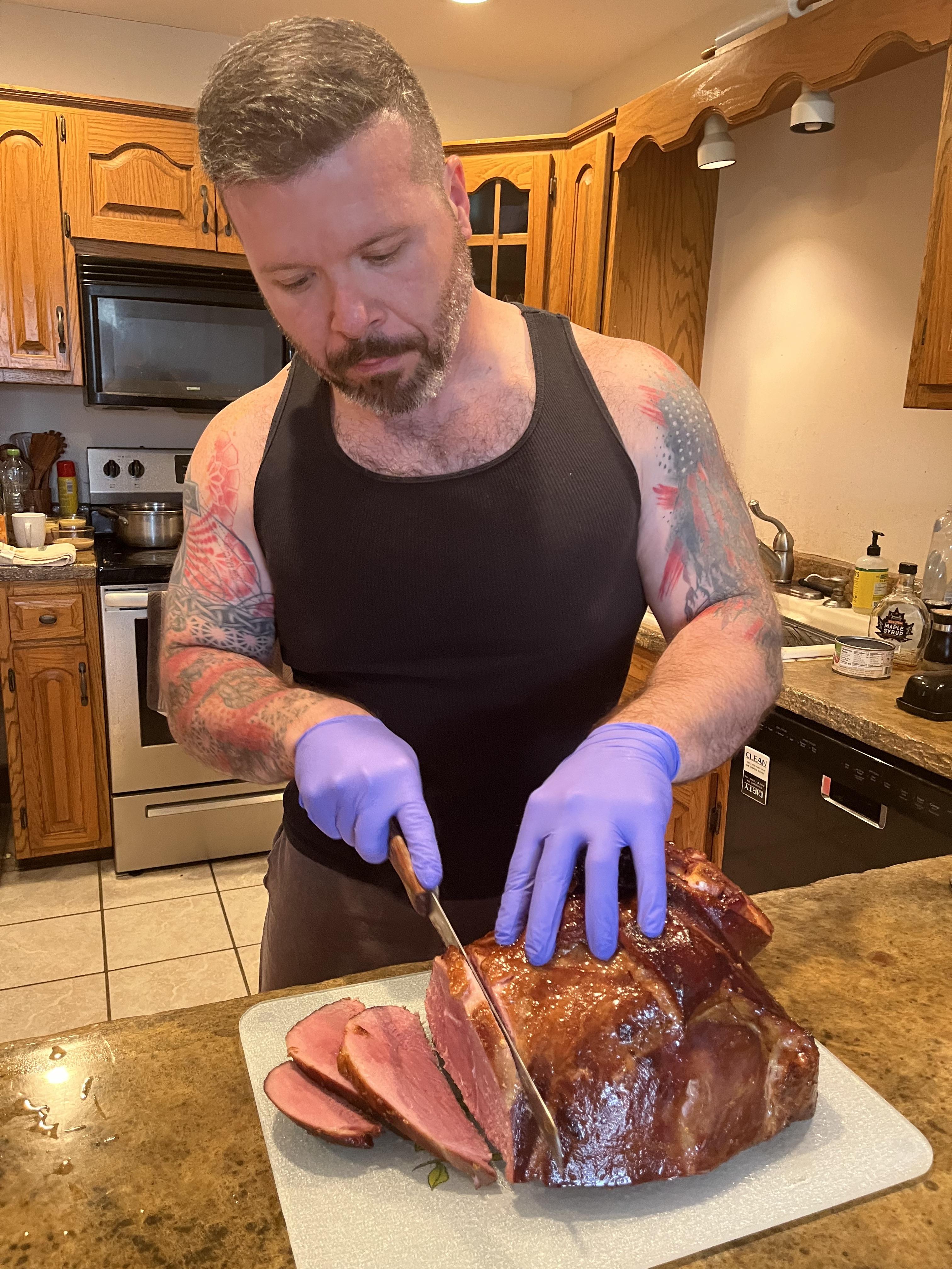 [homemade] Twice smoked maple glazed ham | Scrolller