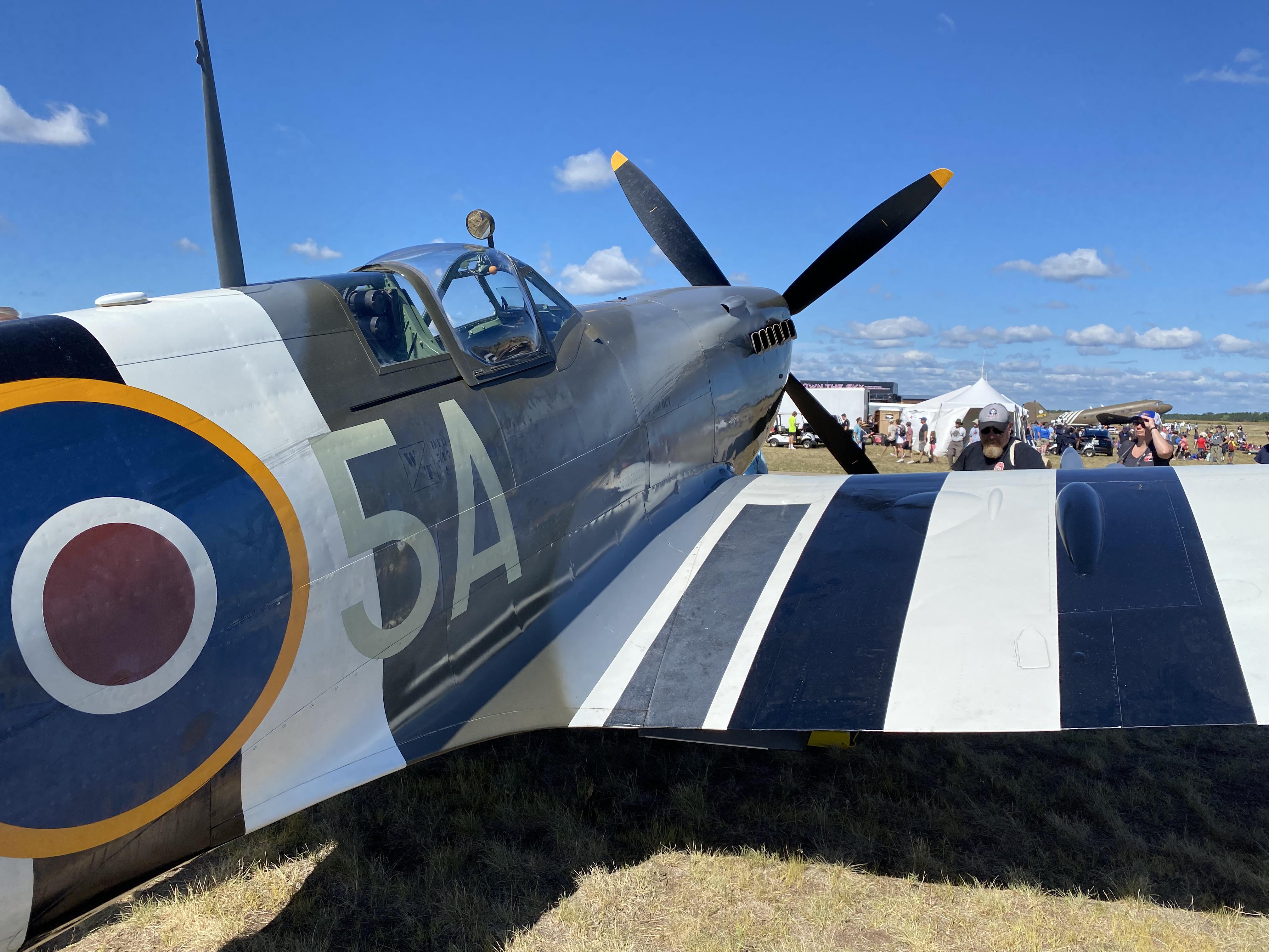 Sharing some weathering reference photos from a recent air show (keywords: Skyraider, Spitfire ...