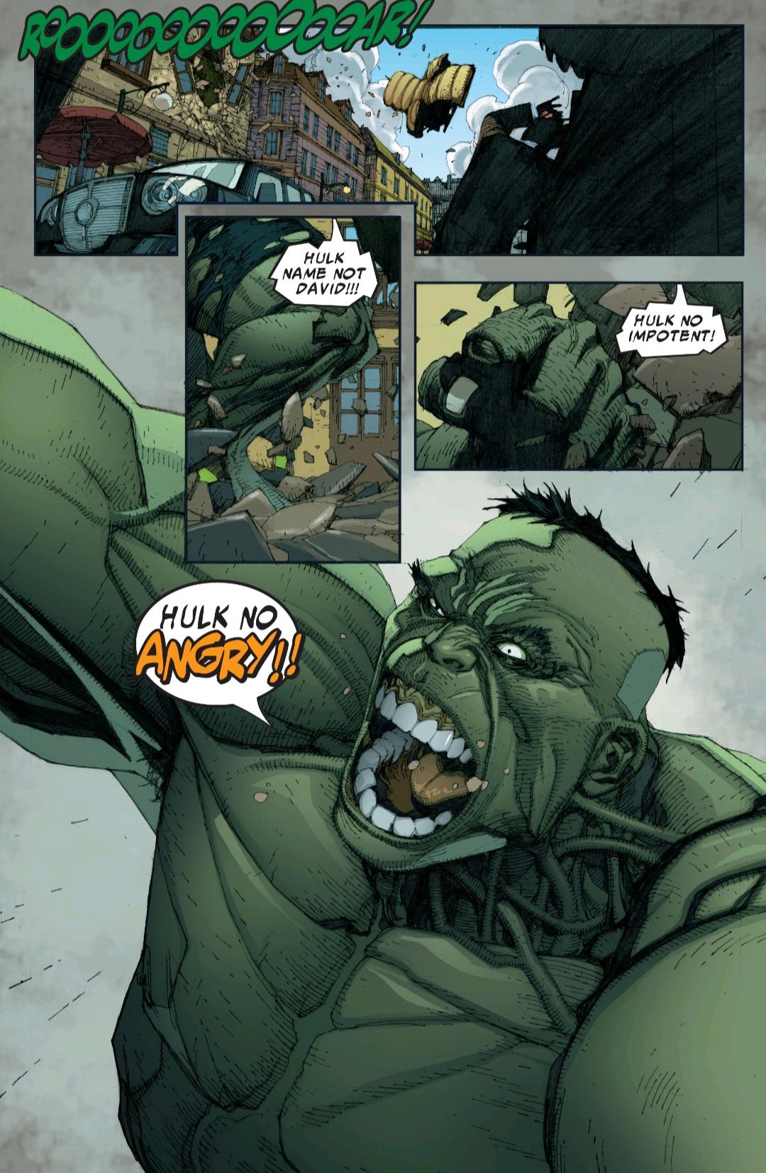 [Ultimate Wolverine vs Hulk (2005) #2] "HULK NAME NOT DAVID!!! HULK NO IMPOTENT! HULK NO ANGRY ...