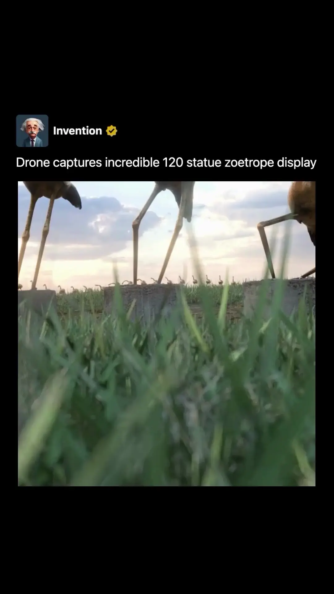 Drone captures incredible 120 statues zoetrope display. | Scrolller Drone captures incredible 120 statues zoetrope display. | Scrolller